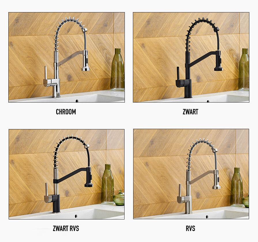 Moderne keukenkraan met uittrekbare sproeikop CHROOM Mesura OMNITAIR