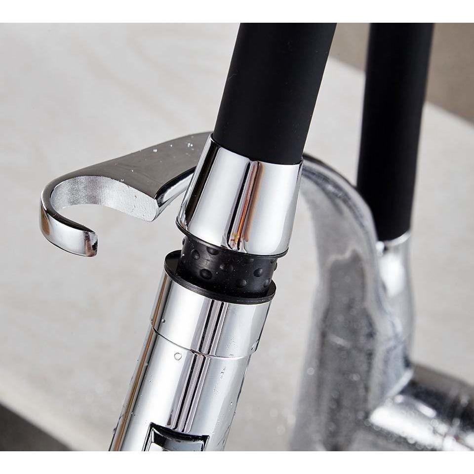 OMNITAIR FLEX zwart chroom keukenkraan